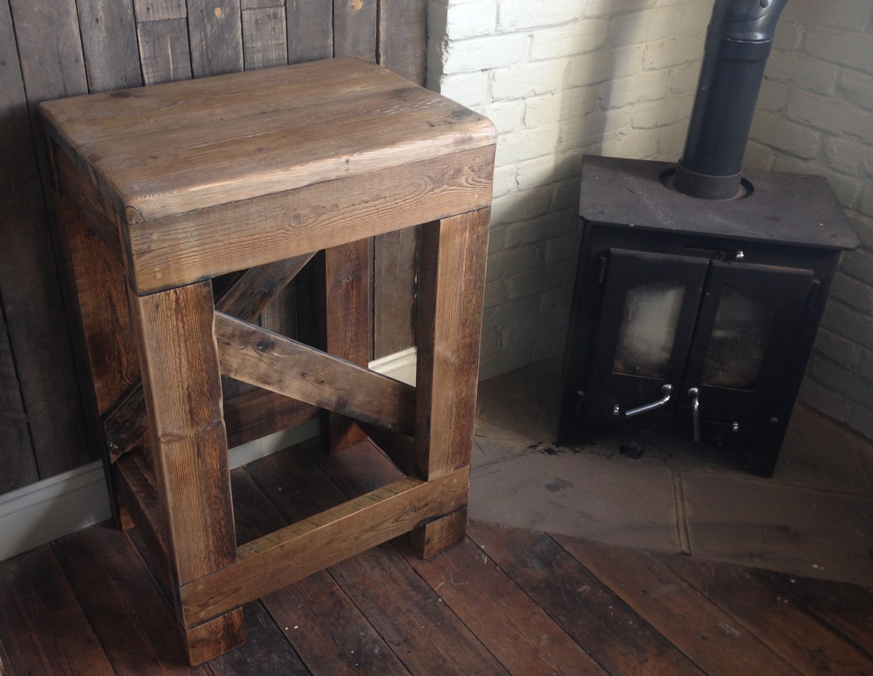 workbench style high side table | Metroretro